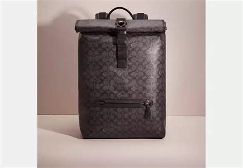 Coach® Restored Beck Roll Top Backpack In Signature Canvas