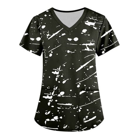 Yyapayzb 2024 Womens Tops Daily Short Sleeve Working Uniform Trendy V