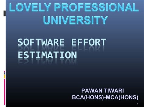 Software Effort Estimation Ppt