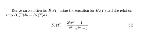 Solved Derive An Equation For Blambda T Using The