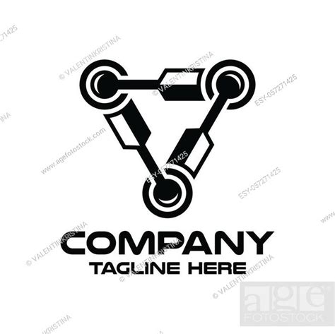 Modern Arrow Technology And Triangle Logo Vector Illustration Stock
