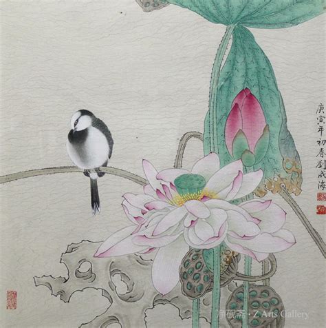 荷花小鸟 刘成海 摩空精舍 画廊主页 雅昌艺术网