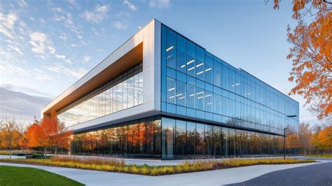 A Modern Data Center Office Building With Glass Facade Stock Image
