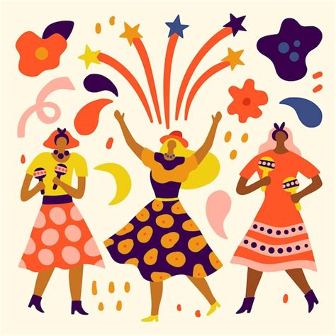 Premium Vector Happy Women Celebrating Holiday Dancing People With