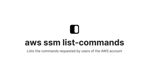 Aws Ssm List Commands Fig