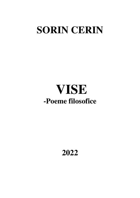 Calaméo Vise Poeme Filosofice De Sorin Cerin