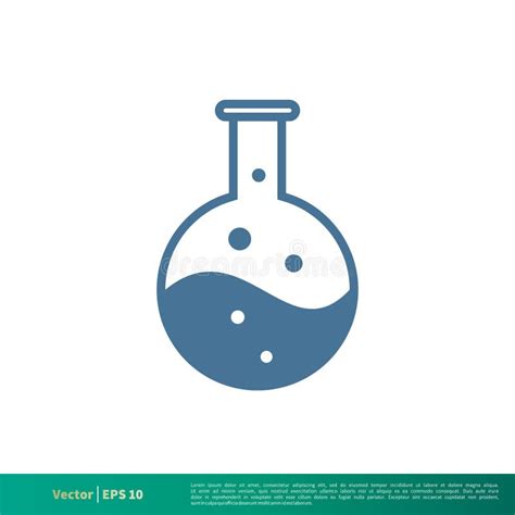 Flask Laboratory Glass Icon Vector Logo Template Illustration Design