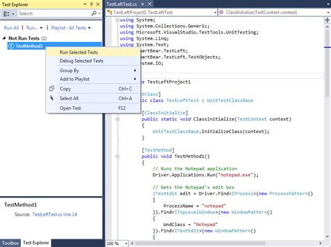 3 run a test and view test results testleft documentation