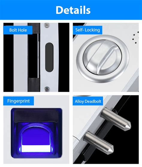 Glass Door Fingerprint Front Door Lock Touch Screen Password Code Rfid