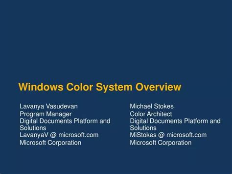PPT Windows Color System Overview PowerPoint Presentation Free Download ID 3005042