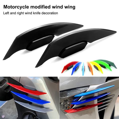 1pair Universal Motorcycle Winglet Aerodynamic Spoiler Wing With