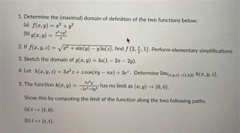 Solved Determine The Maximal Domain Of Definition Of Chegg Com