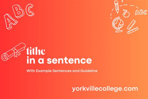 How To Use Tithe In A Sentence Easy Examples