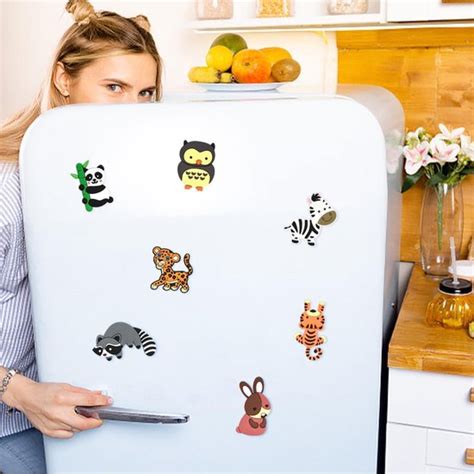 Allecto Plus Set Van 20 Stuks Cartoon Dieren Koelkastmagneten Voor