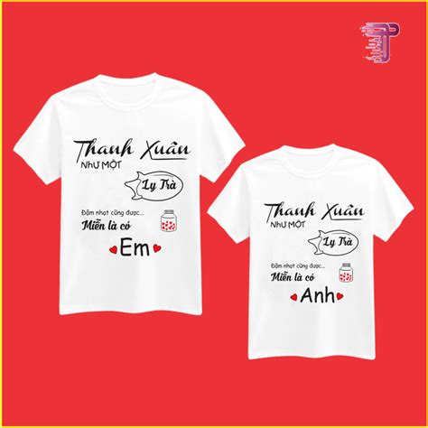 Áo Đôi Nam Nữ In Chữ In Hình Chipi Áo Cặp Với Người Yêu In Theo Yêu