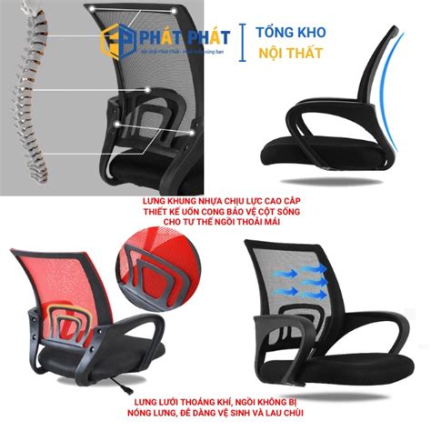 Mua Ghế Xoay Lưới Văn Phòng Làm Việc Học Sinh Sinh Viên Chính Hãng