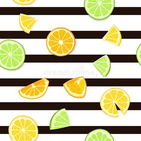 Ripe Lime Vertical Seamless Border Vector Illustration Card With