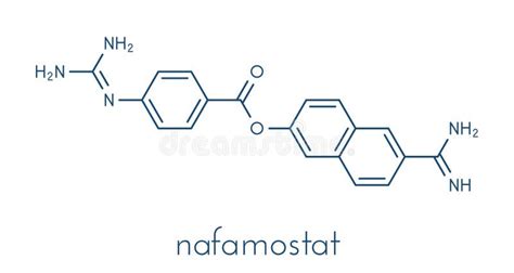 Nafamostat Drug Molecule Serine Protease Inhibitor Skeletal Formula