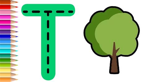 유아와 아이들을 위한 점선따라 영어 알파벳 쓰기 Abcd 알파벳 쓰기 English Alphabet T For Tree