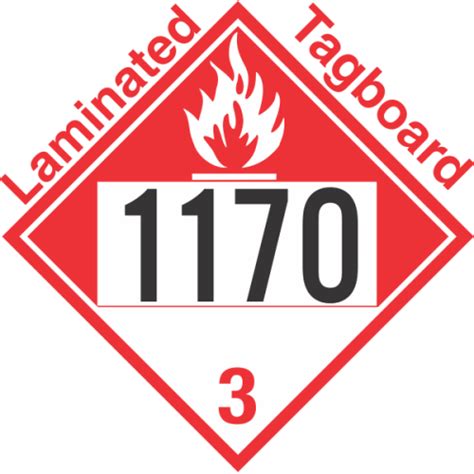 Combustible Class 3 Un1170 Tagboard Dot Placard
