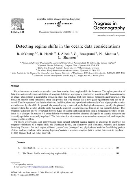 pdf detecting regime shifts in the ocean data considerations [review