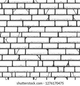 Brick Wall Sketch Pattern Walls Vector Stock Vector Royalty Free