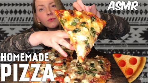 Homemade Pizza 🍕 ~ Asmr Mukbang Relaxing Eating Sounds Youtube