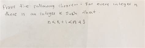 Solved Prove The Following Theorem For Every Integer N