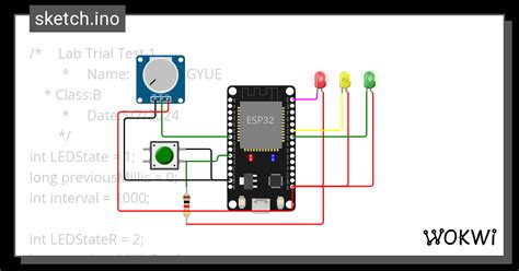 Lab Trial Test 1B Part A B HONG DENG Wokwi ESP32 STM32 Arduino