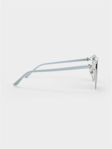Silver Recycled Acetate Sculptural Knot Butterfly Sunglasses Charles