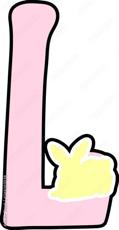 Easter Bunny Font Letter L Alphabet With Rabbit Stock Vector Adobe Stock