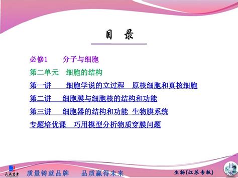 2013一轮三维生物教师用书江苏专版ppt格式可自主编辑课件必修1 第二单元 细胞的结构word文档在线阅读与下载无忧文档