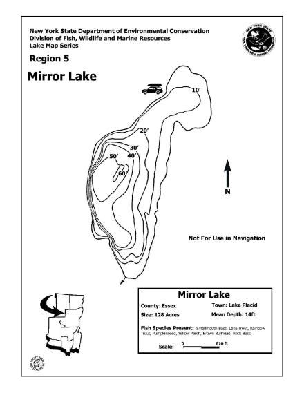Mirror Lake Contour Map Region 5 Nysdec