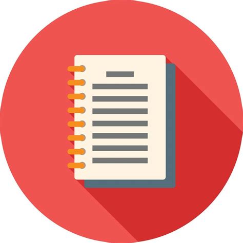Notepad Flat Long Shadow Icon Vector Art At Vecteezy