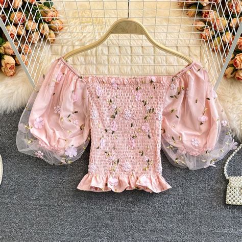 Cute Puff Sleeve Top Lace Tops Puff Sleeve Top Outfit Puff Sleeve