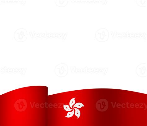 Hong Kong Flag Element Design National Independence Day Banner Ribbon