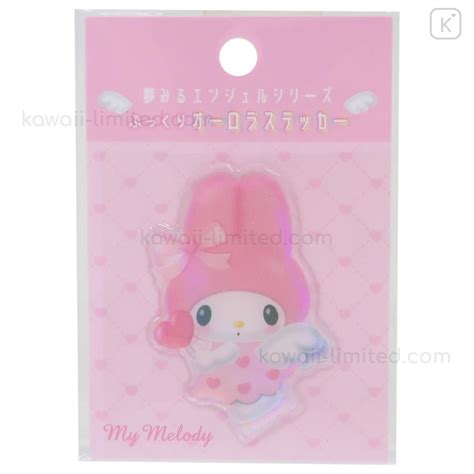 Japan Sanrio Puffy Sticker My Melody Dreaming Angel Pink Aurora