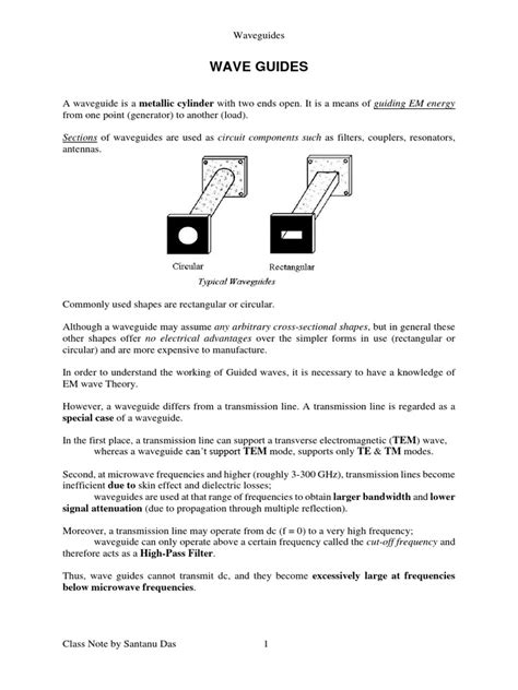 Sv41 Wave Guides Modes Pdf Transmission Line Waveguide