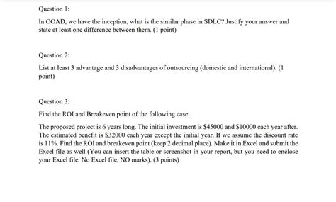 Solved Question 1 In Ooad We Have The Inception What Is