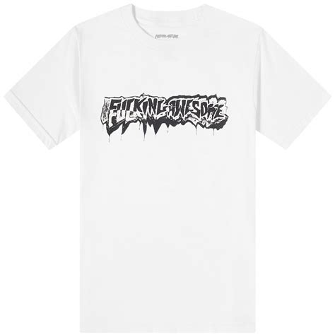 Fucking Awesome Mens Dill Cut Up Logo T Shirt In White Fucking Awesome
