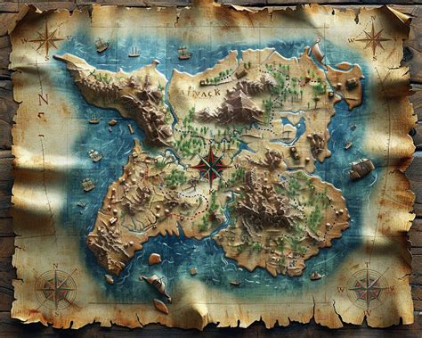 Map Of A Treasure Island In A Creative Digital Art Style Stock Image Image Of Spot