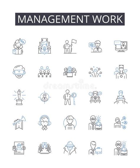 Management Work Line Icons Collection Security Protection Encryption Firewall Malware