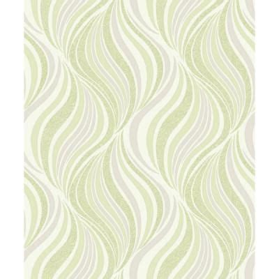 Dundee Deco Falkirk Ophia Waves Light Green White Grey Vinyl Peelable Roll Covers Sq Ft