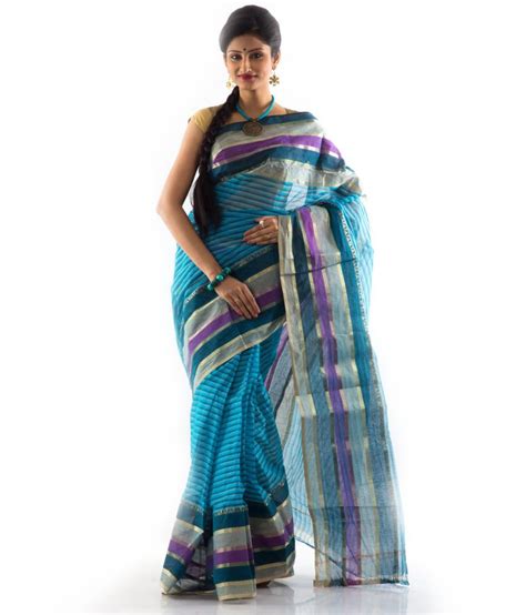 Mmantra Multi Color Cotton Bengal Tant Saree Buy Mmantra Multi Color