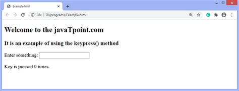 Keypress Method Tpoint Tech