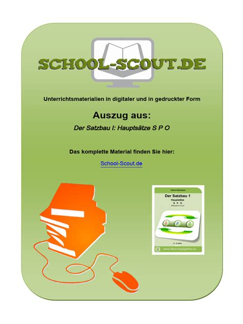 Vorschau 74404 Der Satzbau I Hauptsaetze S P O Pdf