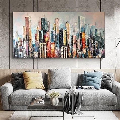 Large New York City Abstract Painting Urban Cityscape Painting Extra