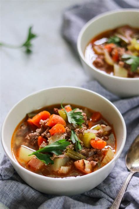 Instant Pot Paleo Hamburger Soup Whole30 What Great Grandma Ate