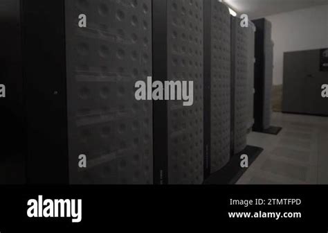 Room With Servers Close Up Animation 3d Network Server Data Cpu Server