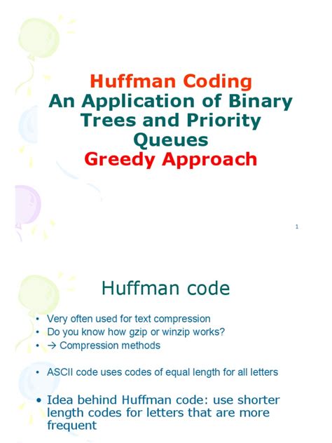 L10 Huffman Encoding Greedy Pdf Code Data Compression